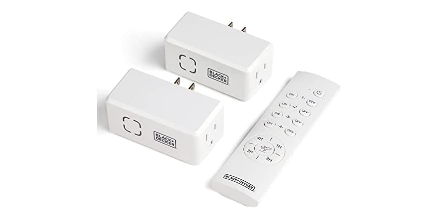 BLACK+DECKER Remote-Control Outlet Timers, 2pk