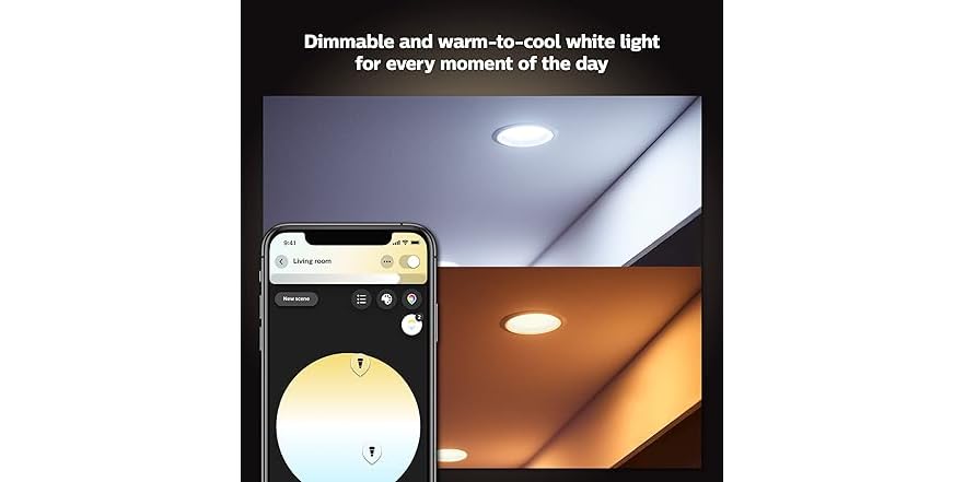 Philips Hue Smart Recessed 5/6 Inch LED Downlight, 4 Pack