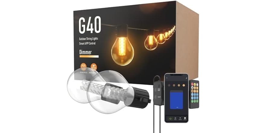 Aoycocr smart patio lights with 50 G40 Bulbs