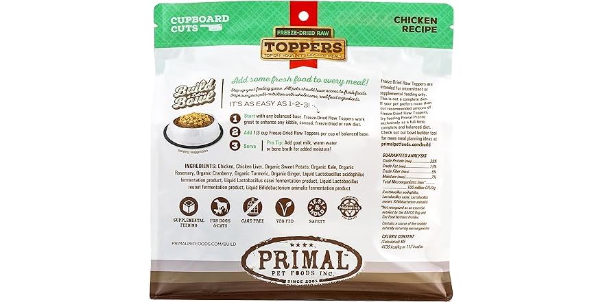 Primal Freeze Dried Raw Dog Food Topper & Cat Food Topper 18 oz