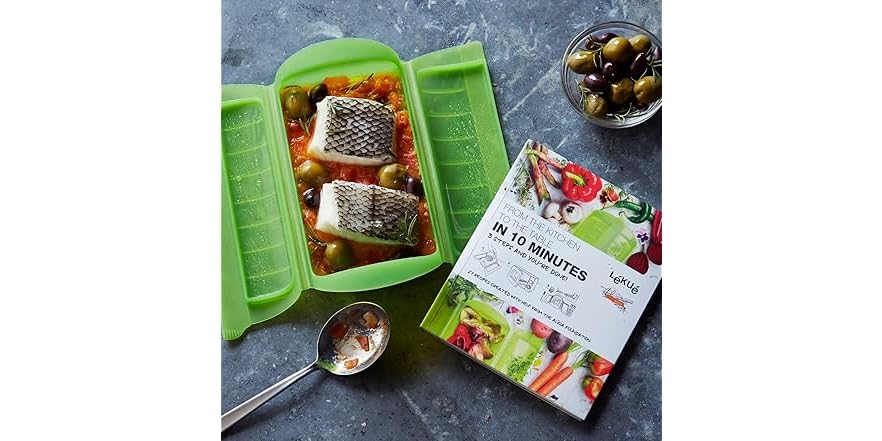 Lekue 1-2 Person Steam Case With Draining Tray and Bonus 10 Minute ...