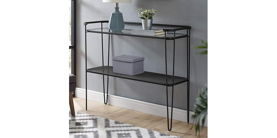 42" Mid Century Shelf Hairpin Leg Entryway Table