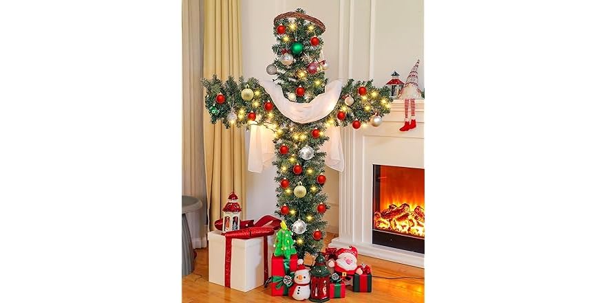 Cross Christmas Tree with Lights