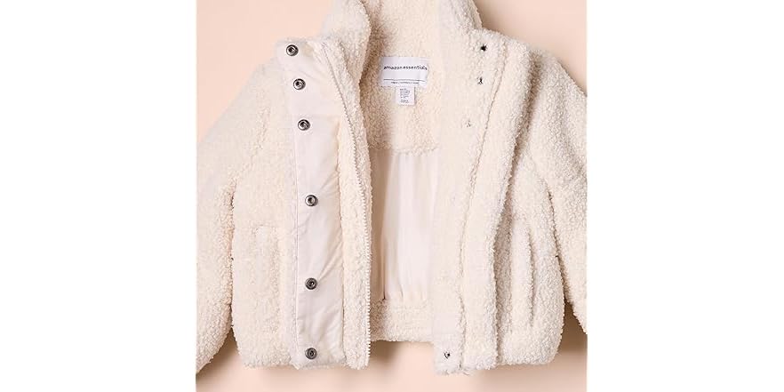 Essentials Girls' Crop Sherpa Jacket