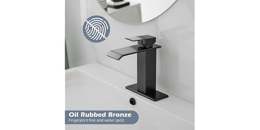 BWE Oil Rubbed Bronze Bathroom Faucet Waterfall
