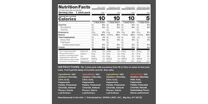 LMNT Zero Sugar Electrolytes, Variety Pack