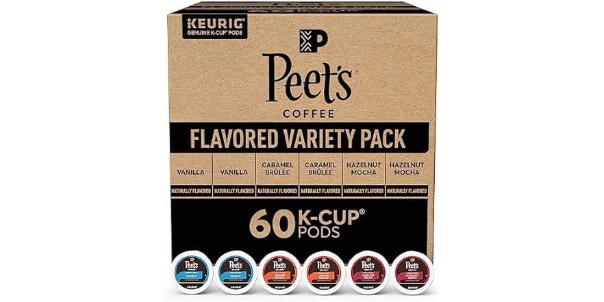 (60ct) Peet’s Coffee K-Cups Flavored Variety Pack