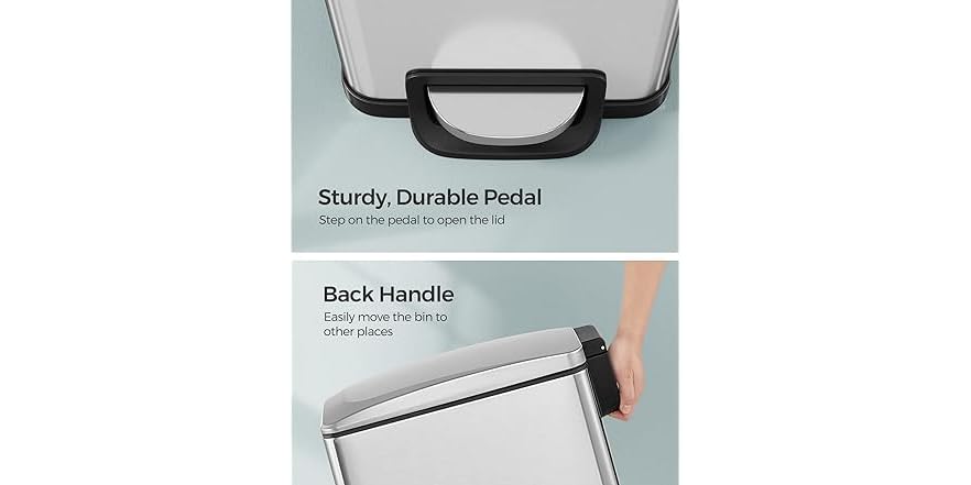 SONGMICS 12.7 Gallon Slim Trash Can