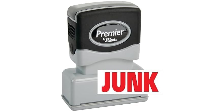 Shiny Junk Stamp, Red Ink, 9/16" x 1-1/2", Shi