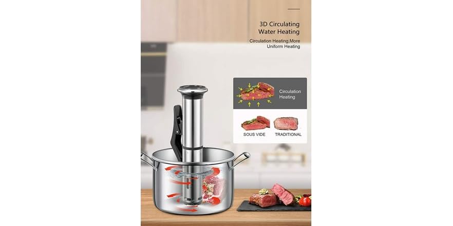 AICOOK 1000W Fast Heating Sous Vide Cooker