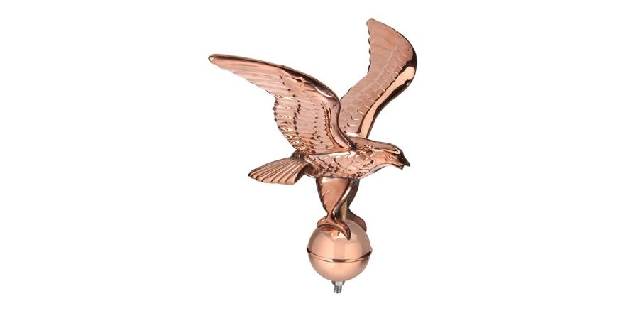 Pure Copper Eagle w/Ball Flagpole Topper