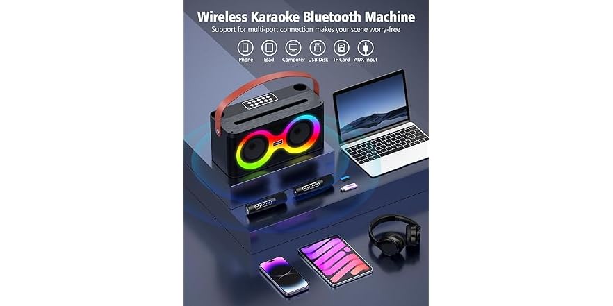 MOYLEAF Karaoke Machine with 2 Mics