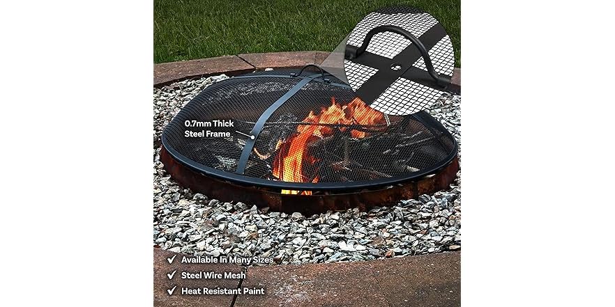 Sunnydaze Steel Mesh Fire Pit Screen