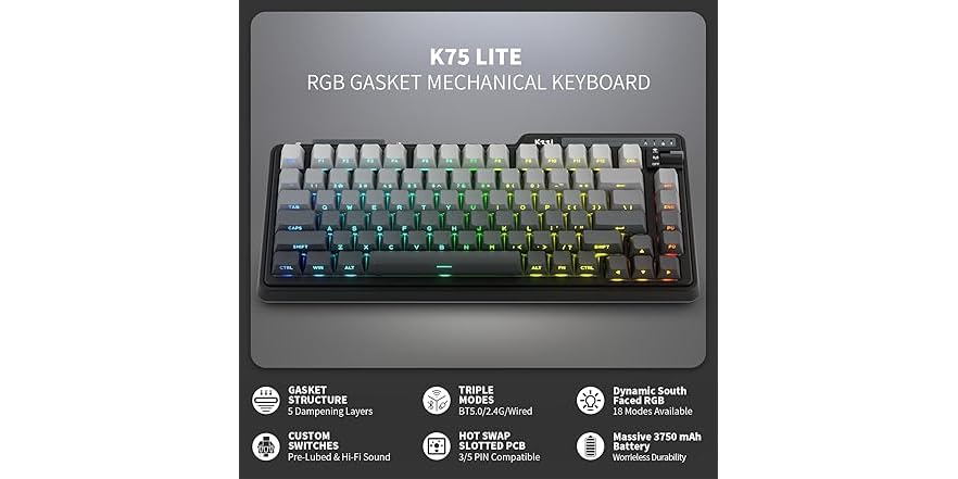 KZZI K75 Lite Wireless Mechanical Keyboard