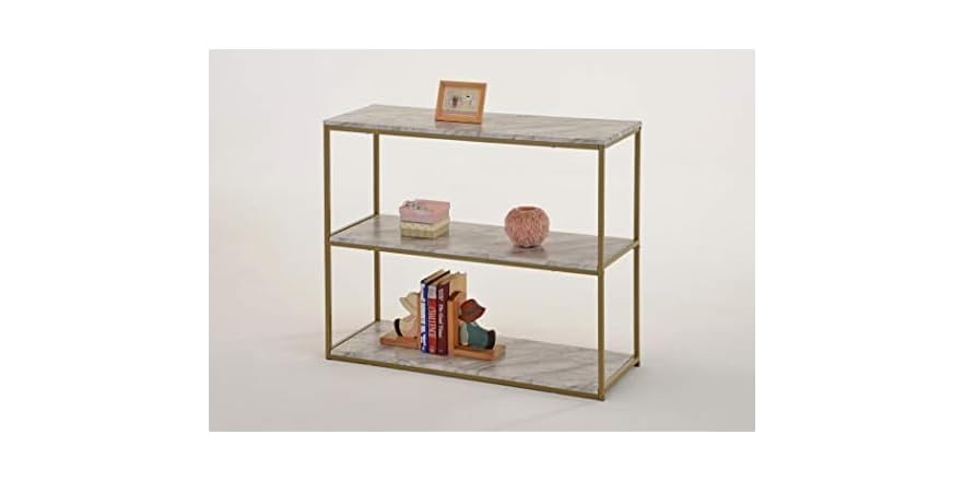 3-Tier Console Table Gold Frame
