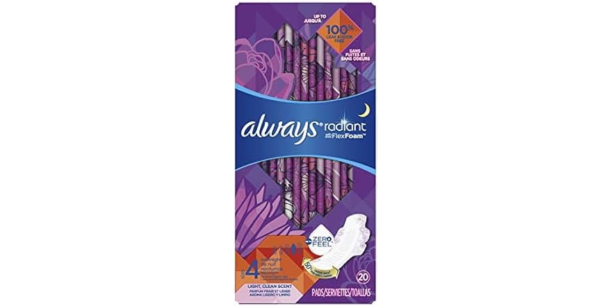 ALWAYS Radiant, Size 4, Overnight Sanitary Pads