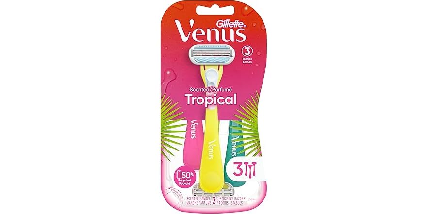 Gillette Venus Tropical Women's Disposable Razor, 3 Count