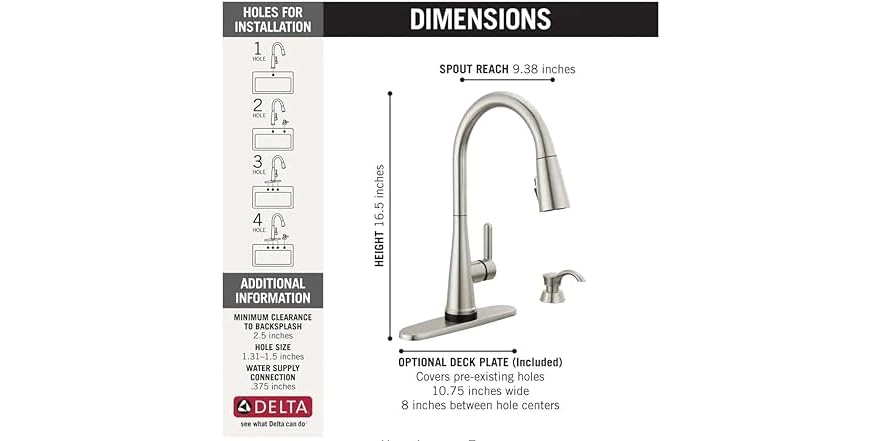 Delta 19826TZ-SPSD-DST Greydon Touch2O Single Handle Pull Down Sprayer ...
