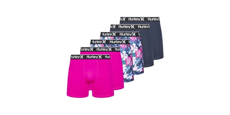 Hurley Men's 6-Pack Regrind Boxer Briefs