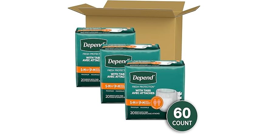 Depend Protection with Tabs S/M 60ct