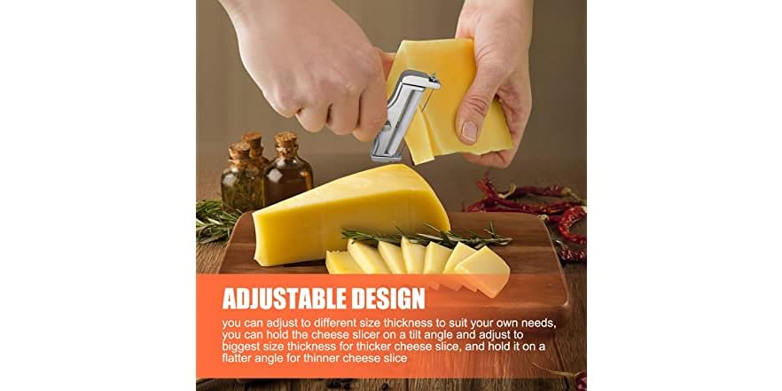 2 Pieces Stainless Steel Wire Cheese Slicer with Cheese Plane Tool