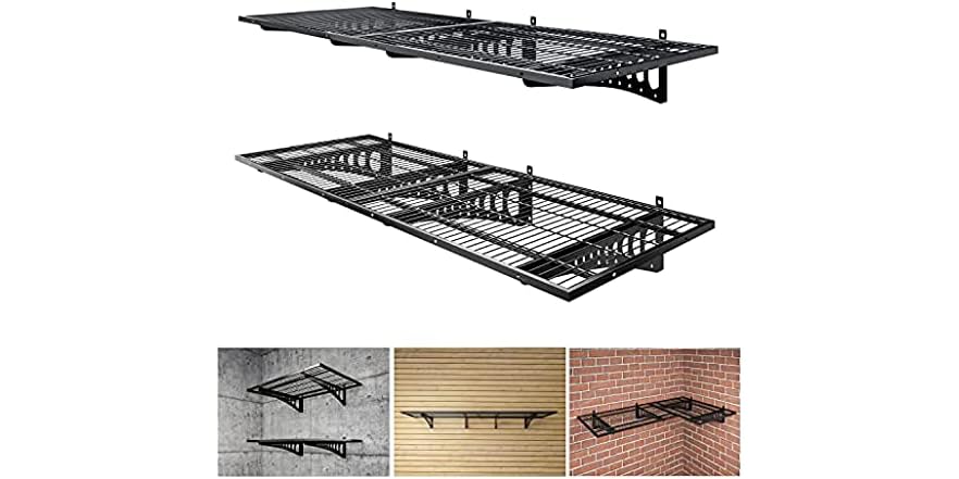Dtrik Garage Shelving Wall Mounted, 4 Pack 2x3ft