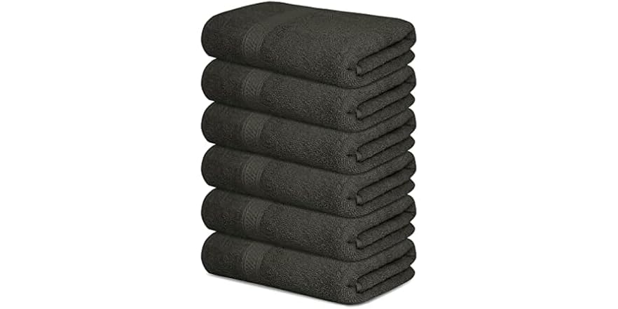 22" x 44" Cotton Bath Towels, Set of 6
