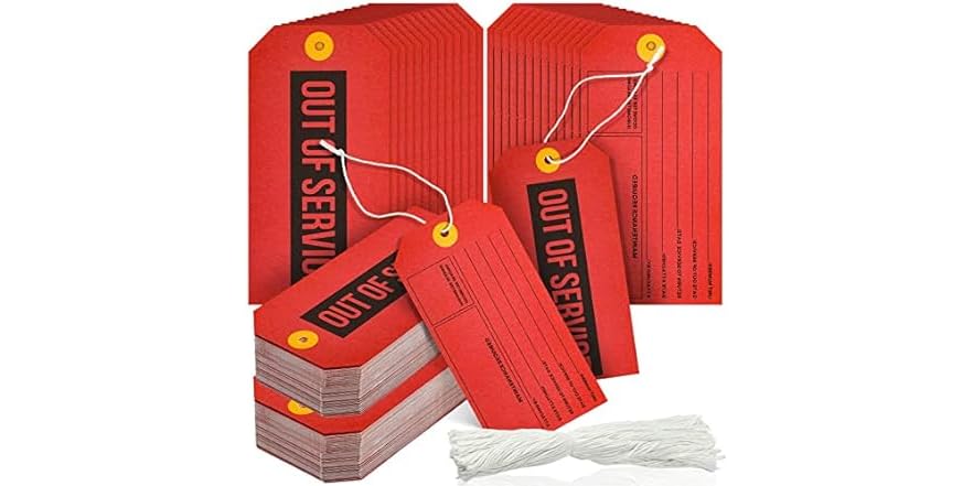 200 Pack Out of Service Tags With Wire