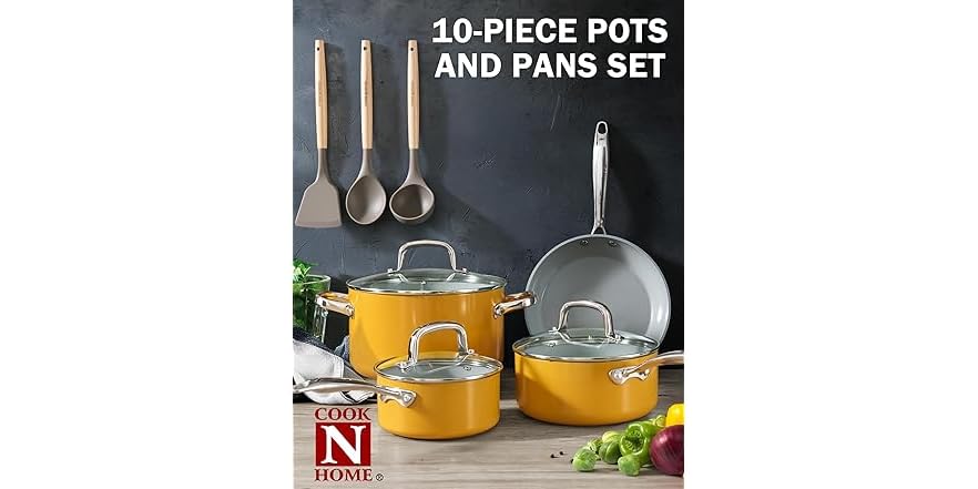 Cook N Home Nonstick Cookware Set 10pc