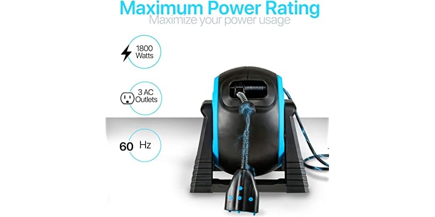 Alphaworks 12AWG x 65' Alexa Smart Plug Cord Reel