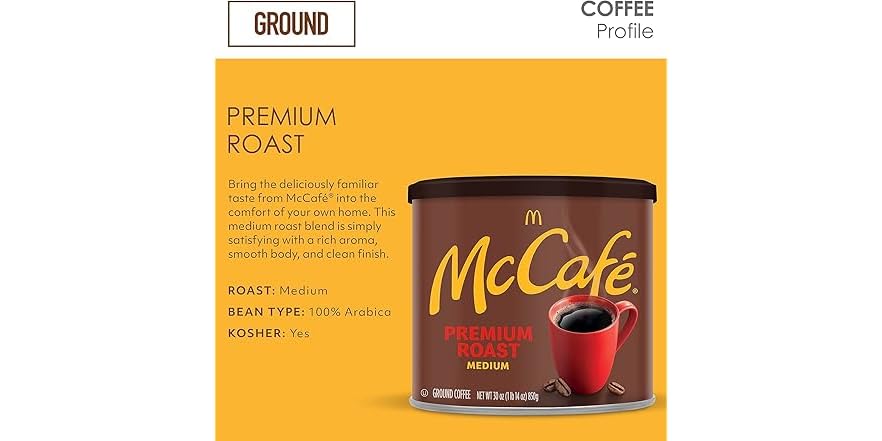 McCafe Medium Roast Ground Coffee, 30 oz