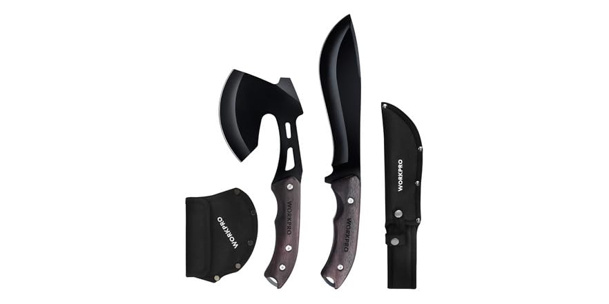 WORKPRO Axe Fixed Blade Knife Combo Set