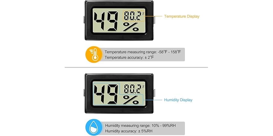6 Pack Temperature Humidity Meters