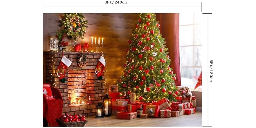 CapiSco 8x6FT Christmas Backdrop