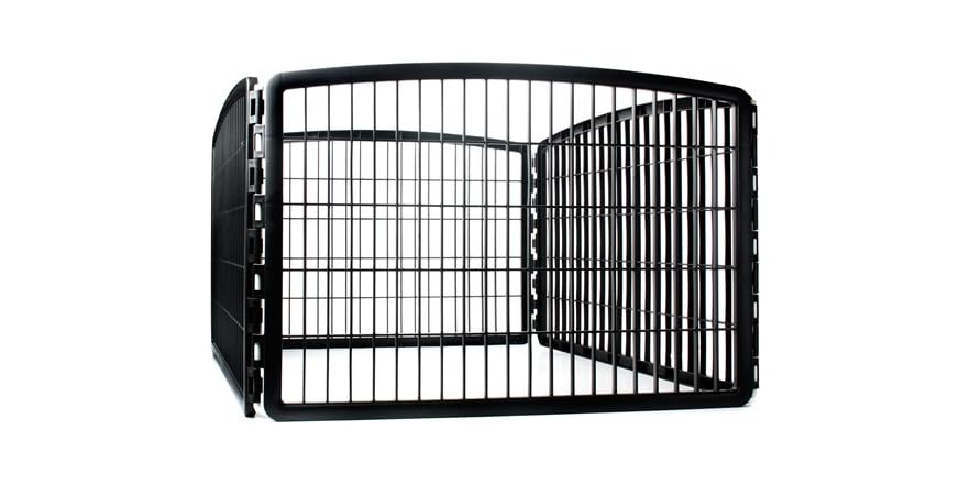 4 Panel Plastic Play Pen - Black