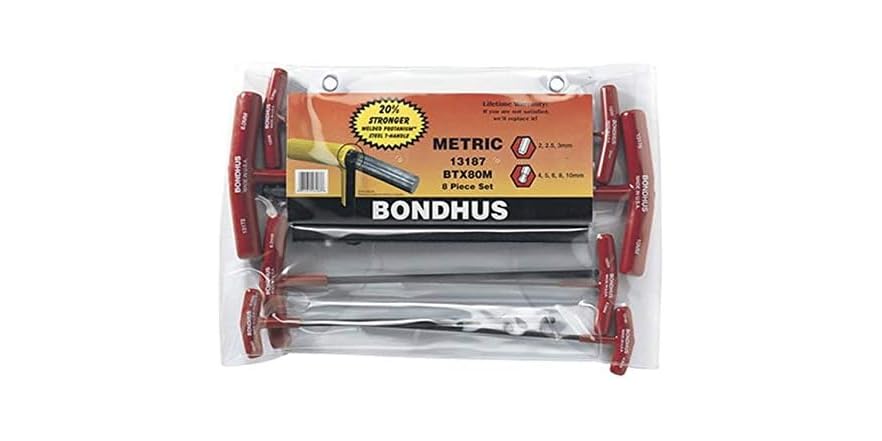 Bondhus 13187 Balldriver & Hex T-handle Set 2-10mm