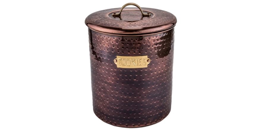 Hammered Antique Copper Cookie Jar