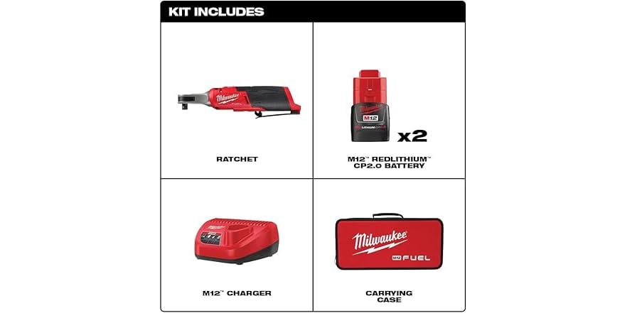 Milwaukee 2567-20 M12 Brushless 3/8in Ratchet Kit