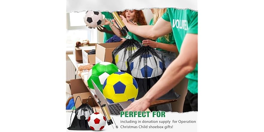 6 Pack Deflated Soccer Ball With Pumps