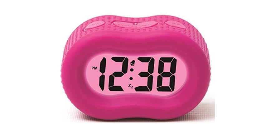 Timelink LCD Alarm Clock Pink