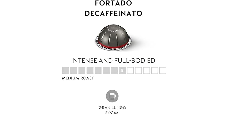 Nespresso Vertuo Fortado Decaffeinato, 60-Count