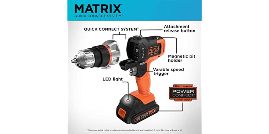 BLACK+DECKER MATRIX 20V MAX* Cordless 8-Tool Combo Kit