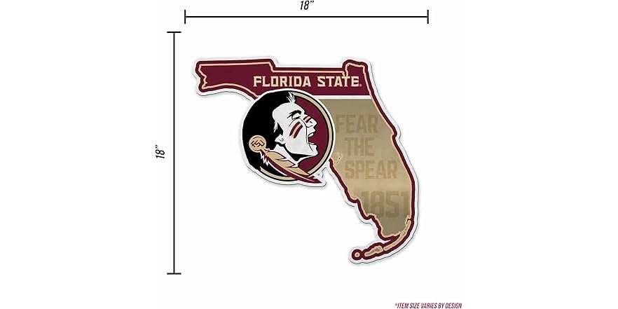 FSU State Shape Cut Pennant