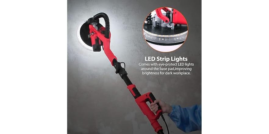 Powermaverick 6FT 750W Elec Drywall Sander w/Vac