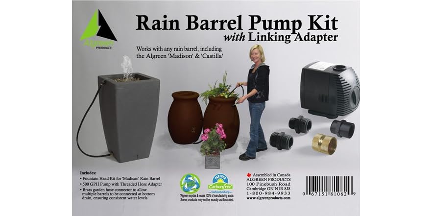 Algreen Products Rain Barrel, Diverter Kit or Pump