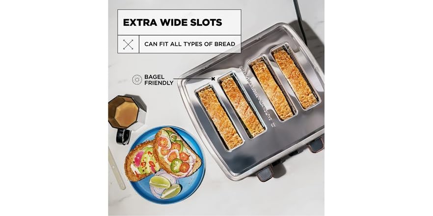 Crux 4-Slice Toaster Black Steel