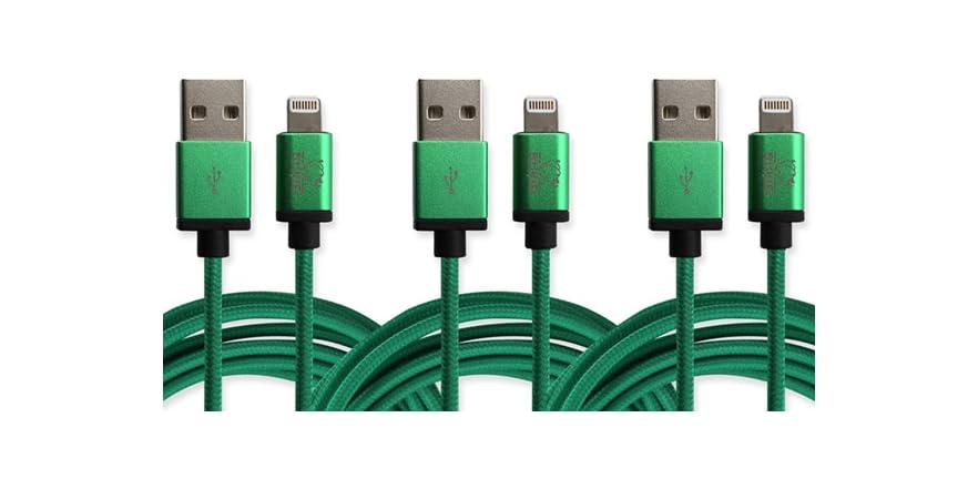 Rhino 2 Meter MFI Apple Lightning Cables - 3 Packs