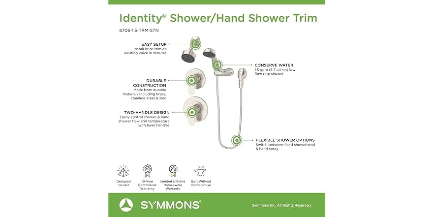 Symmons 6705 Identity 2-Handle 1-Spray Shower