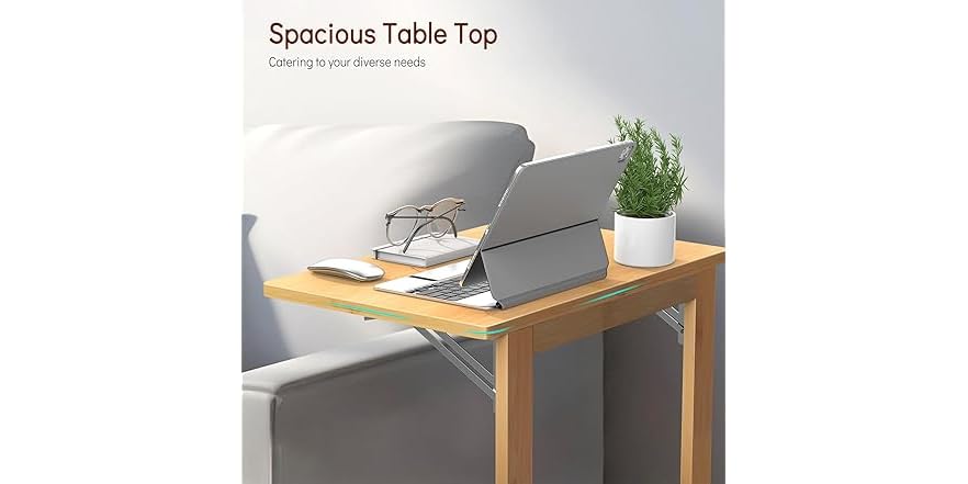Tatub 24'' Folding TV Tray Table, Foldable C Shape
