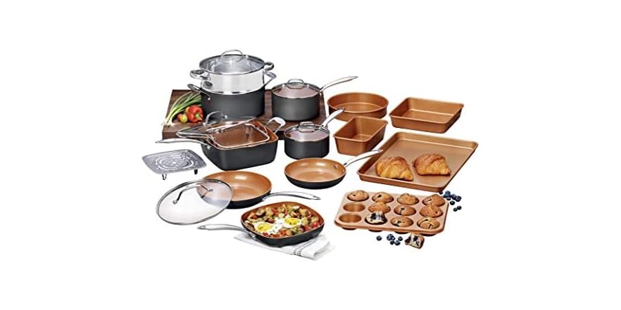 Gotham Steel Pro Hard-Anodized 20-Piece Cookware Set